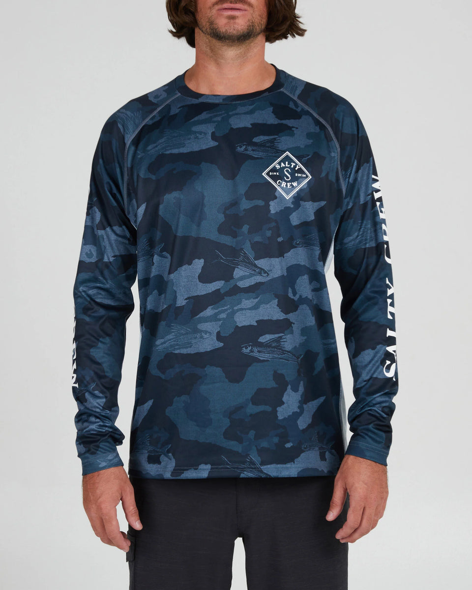 Salty Crew Tippet Pinnacle LS Blue Camo – TackleWest