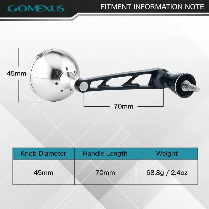 Gomexus Aluminium Handle and CNC Knob suits Saragosa 70mm - 45mm Blue ...