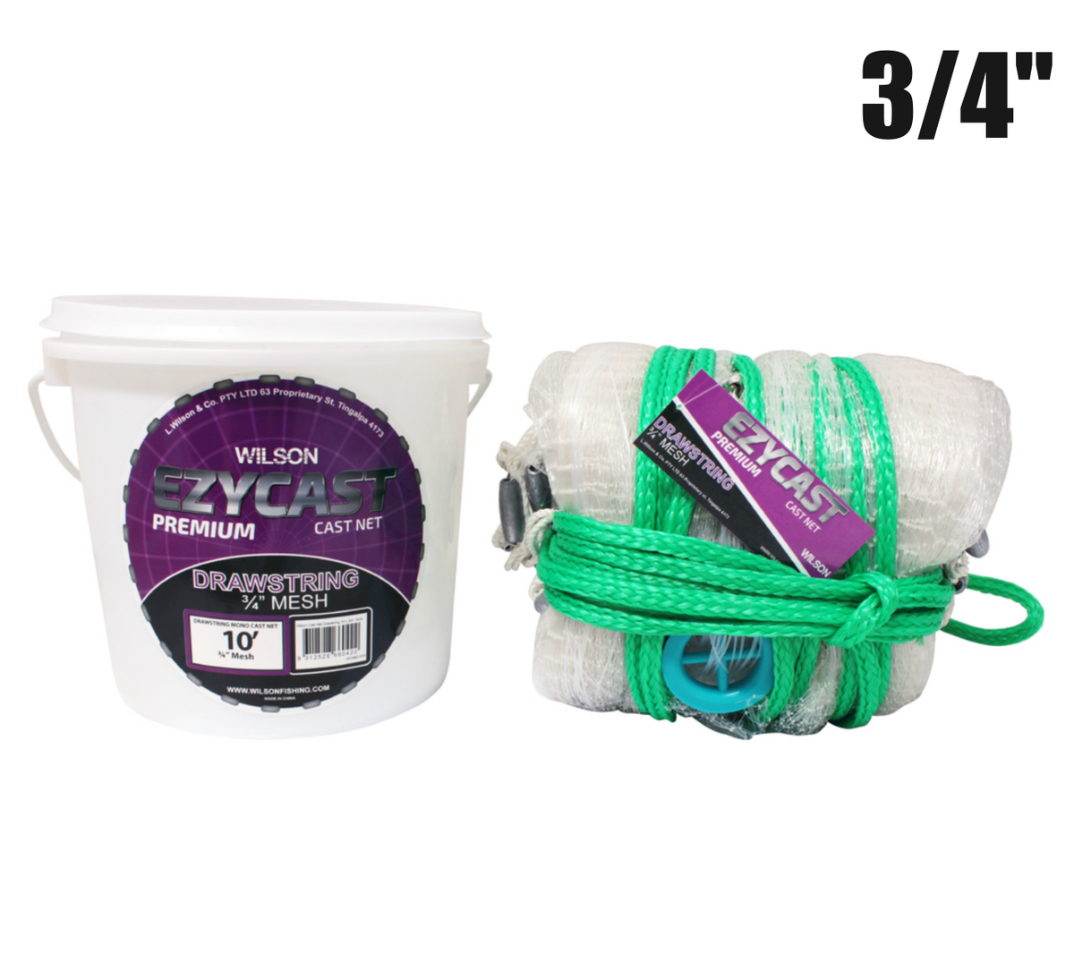 Wilson Ezi-Cast Cast Net Mono Drawstring 3/4inch Mesh – TackleWest
