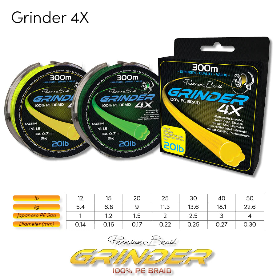 Grinder Braid 4X 300m – TackleWest